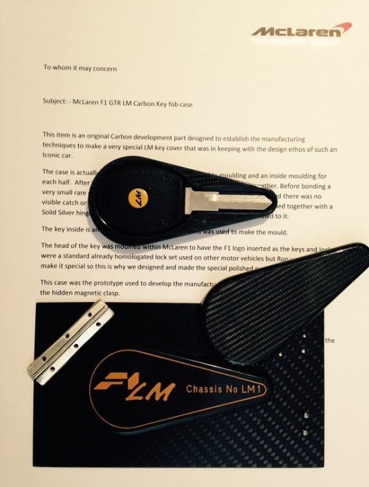 Collector Studio - Fine Automotive Memorabilia - 1996 McLaren F1 LM key ...